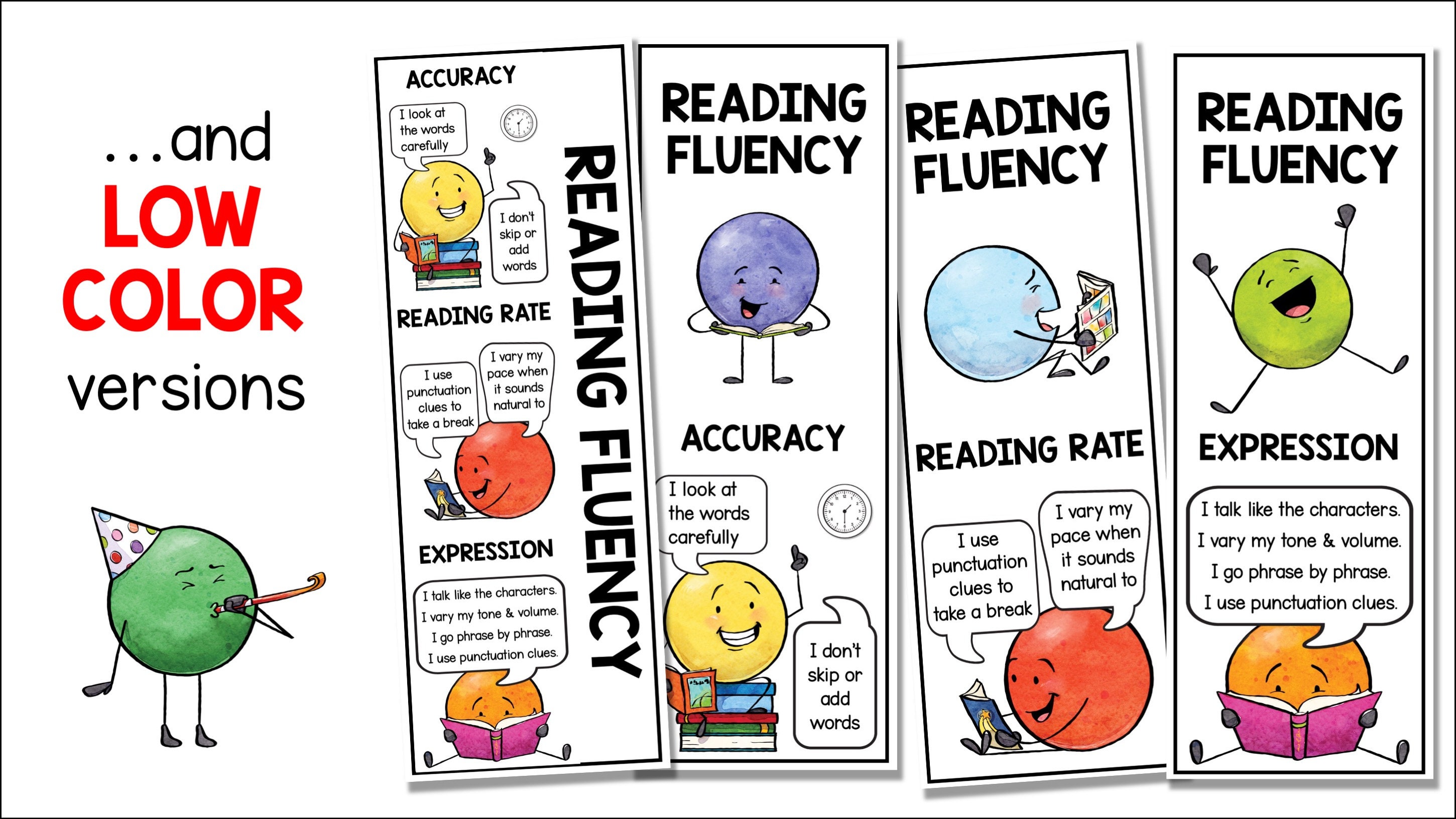 Reading Fluency Bookmarks for Kids, Printable Homeschool & Home Reading ...
