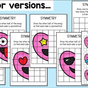 Valentine's Day Symmetry Emoji Drawing Activity (printable PDF) - Etsy