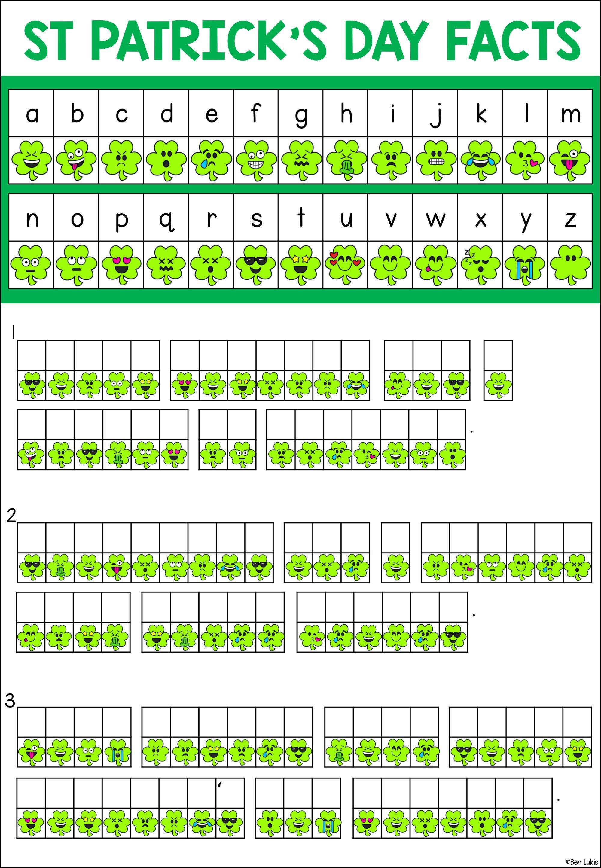 St Patricks Day Emoji Crack the Code Puzzle, Secret Message for Kids ...