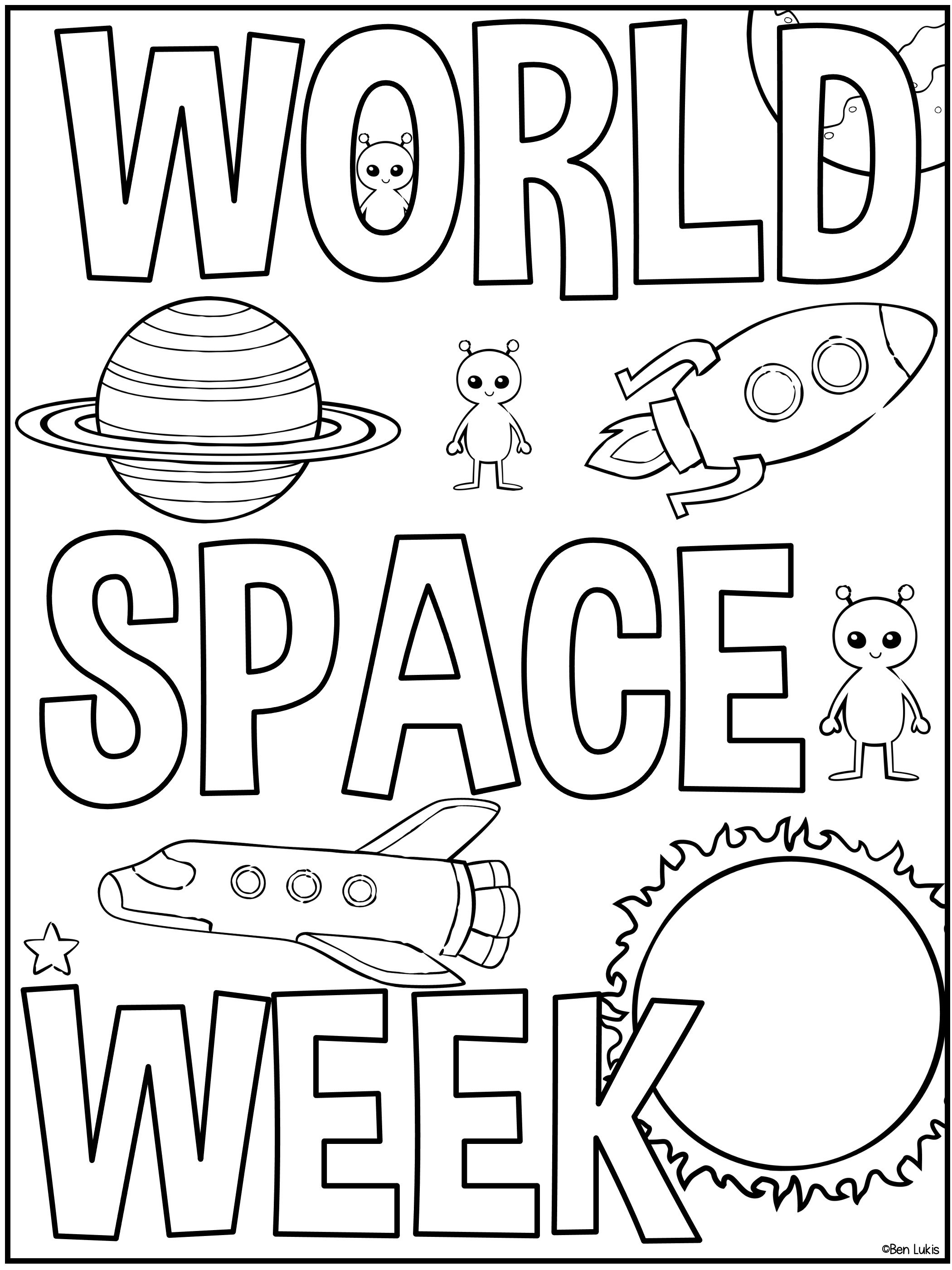 World Space Week Coloring Pages, Printable Kids Activity, Educational ...