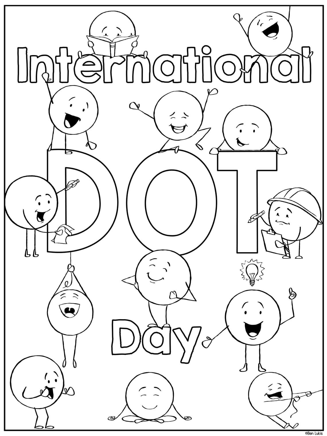 International Dot Day Coloring Pages, Printable Activity for Kids, Fun ...