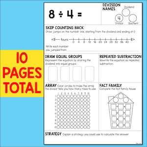 Divide by 4 Practice Math Worksheets, Division Equation of the Day ...
