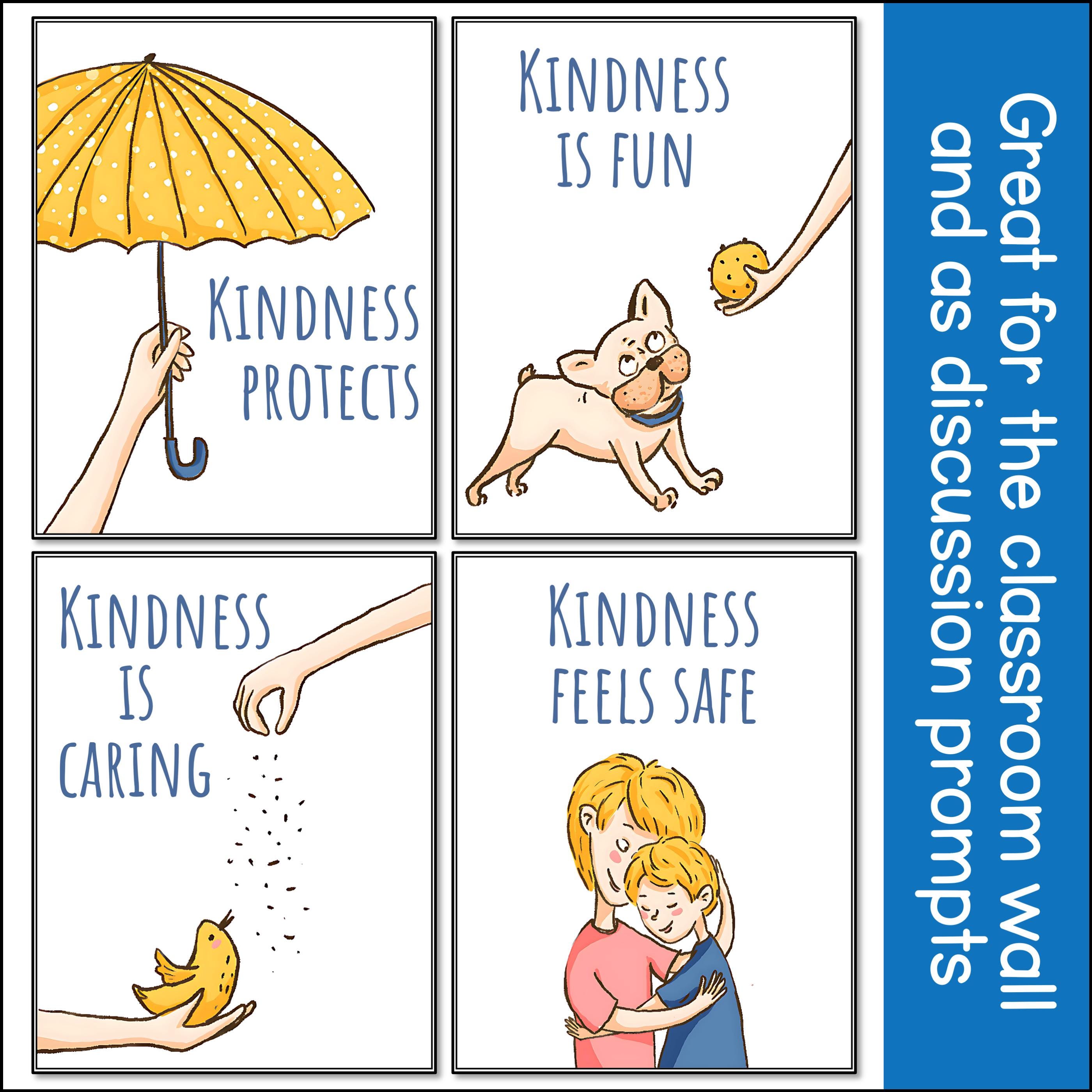 Kindness Posters for Kids, 8 Classroom Kindness Posters, Inspirational ...