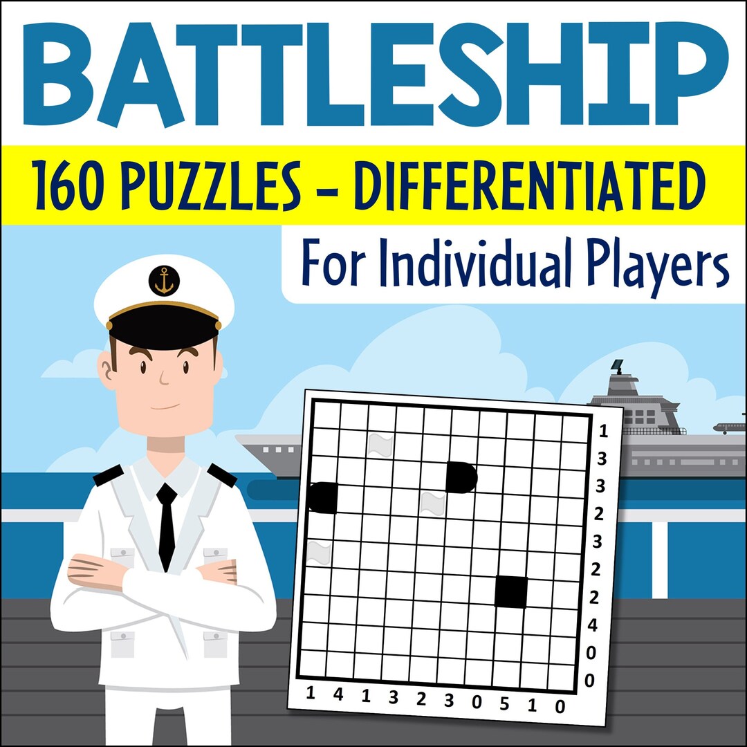 Printable Battleship Puzzles, 160 Logic Games, Printable Brain Teasers ...