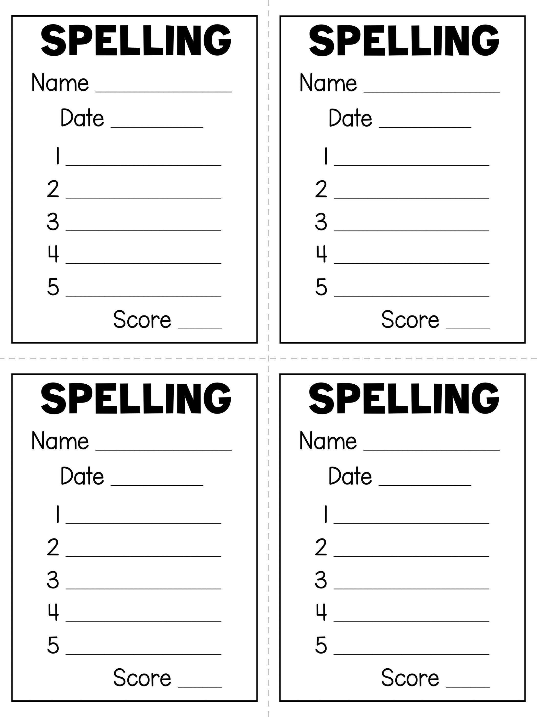 Spelling Test Templates for 5, 10, 15, 20 Words - Blank Lined Spelling ...