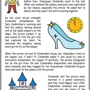 Cinderella Reading Activity, Comprehension Questions, Word Search ...