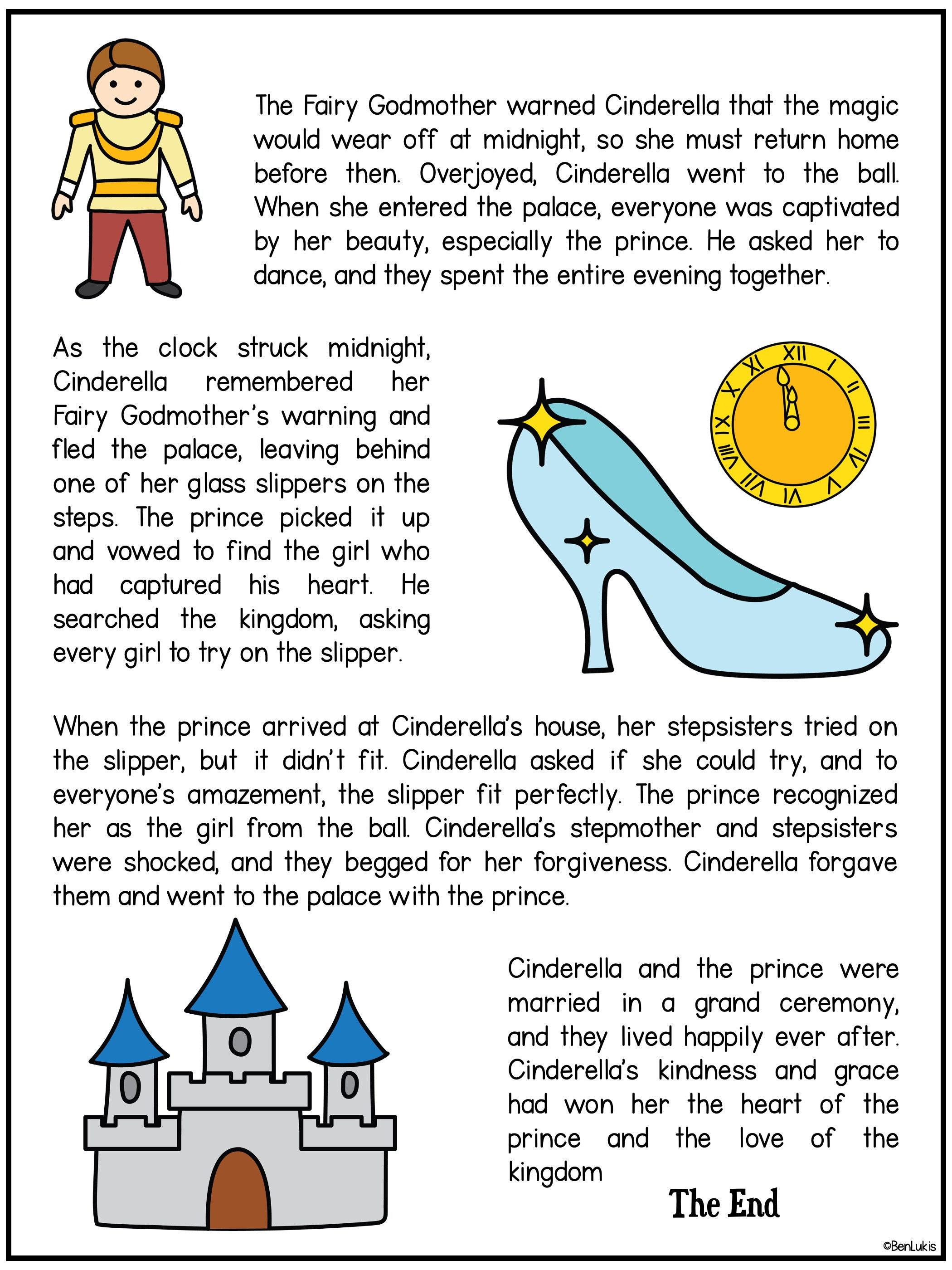 Cinderella Activity Pack, Reading Comprehension, Word Search (digital ...