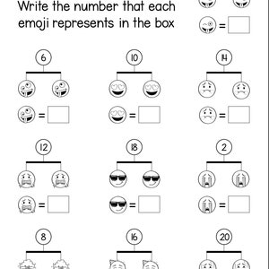 Math Doubles Facts to 20 and 100 Worksheets, Early Algebra Addition ...
