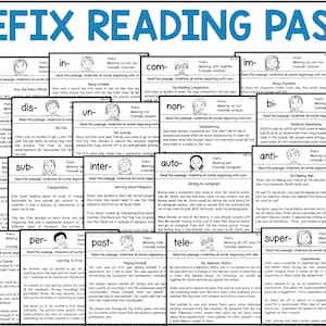 Prefix and Suffix Morphology Reading Passages for Kids Learning About ...