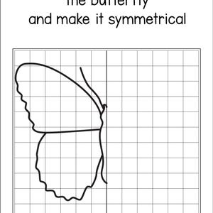 Symmetry Drawing of Butterflies, Art and Math Worksheets, Butterfly ...
