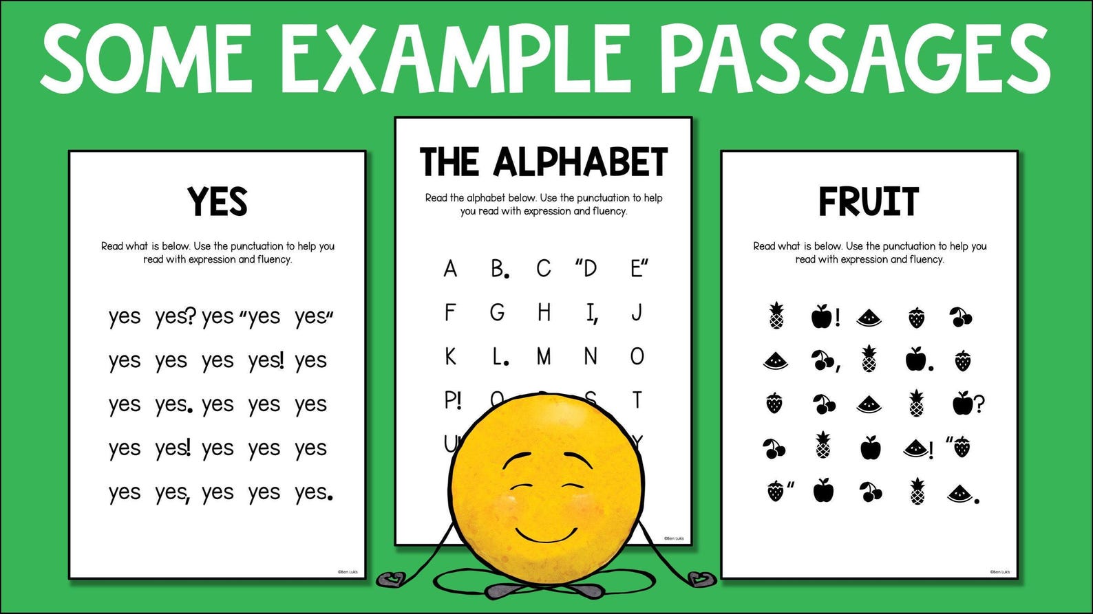 Reading Fluency & Expression Punctuation Worksheets, Fluency and ...