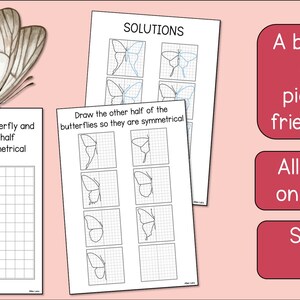 Symmetry Drawing of Butterflies, Art and Math Worksheets, Butterfly ...