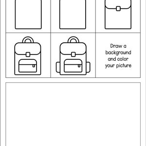 Back to School Directed Drawing Worksheets With Step by Step Drawing ...