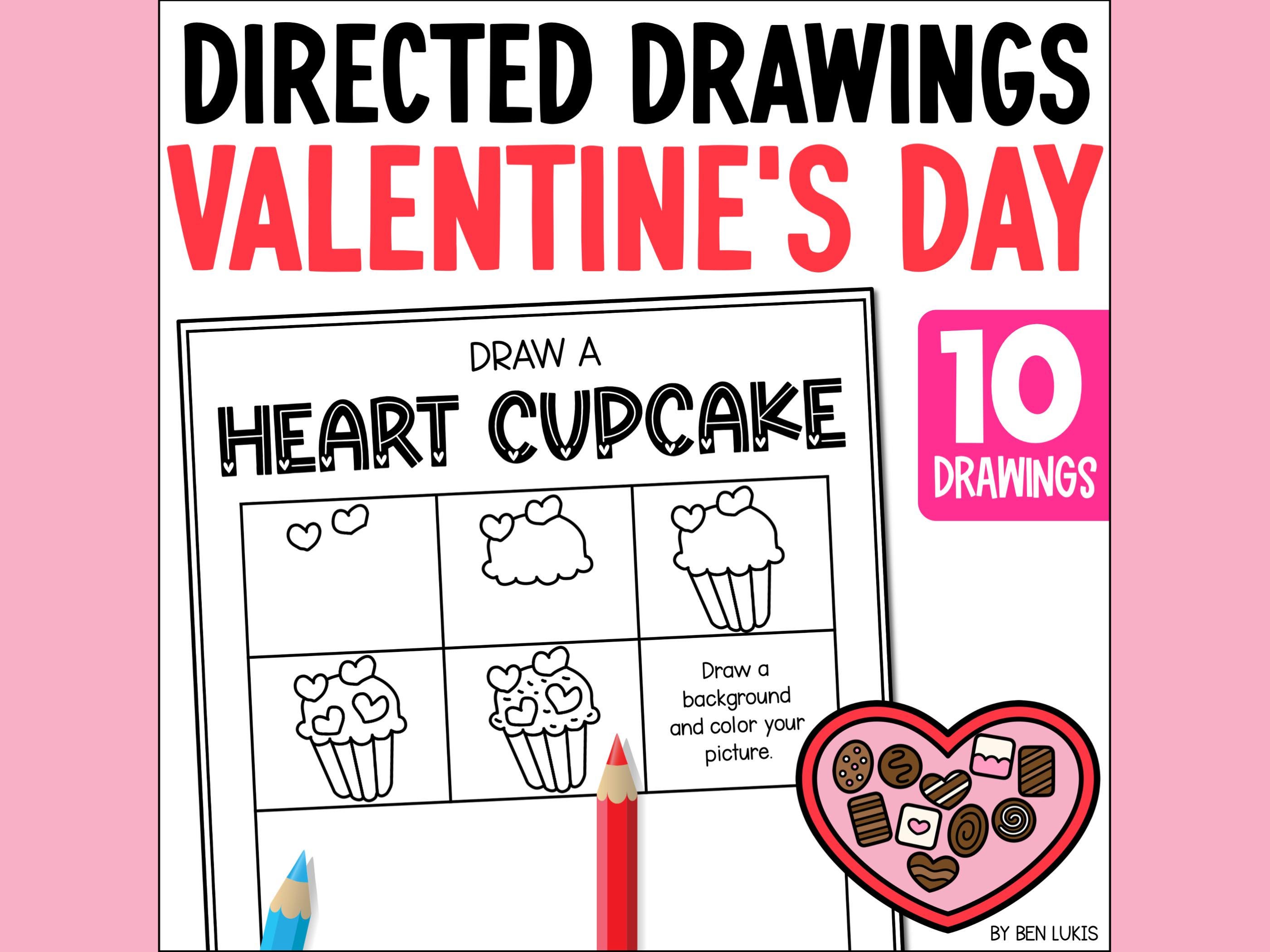 Valentines Day Drawing for Kids, Learn How-to-draw Cupid, Flowers ...