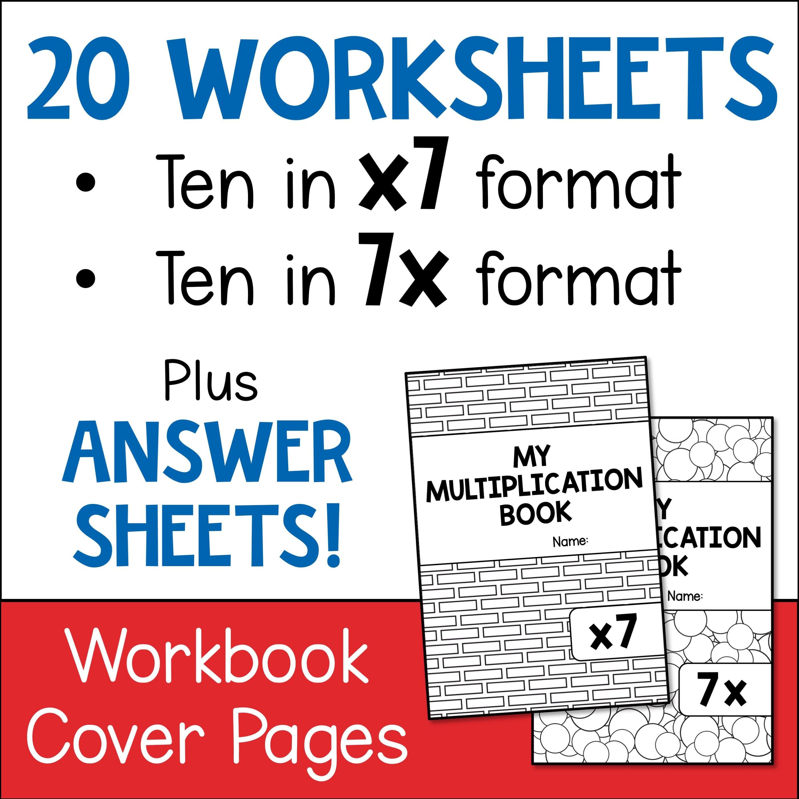 Multiplication Practice Worksheets for 7 Times Table, Printable ...