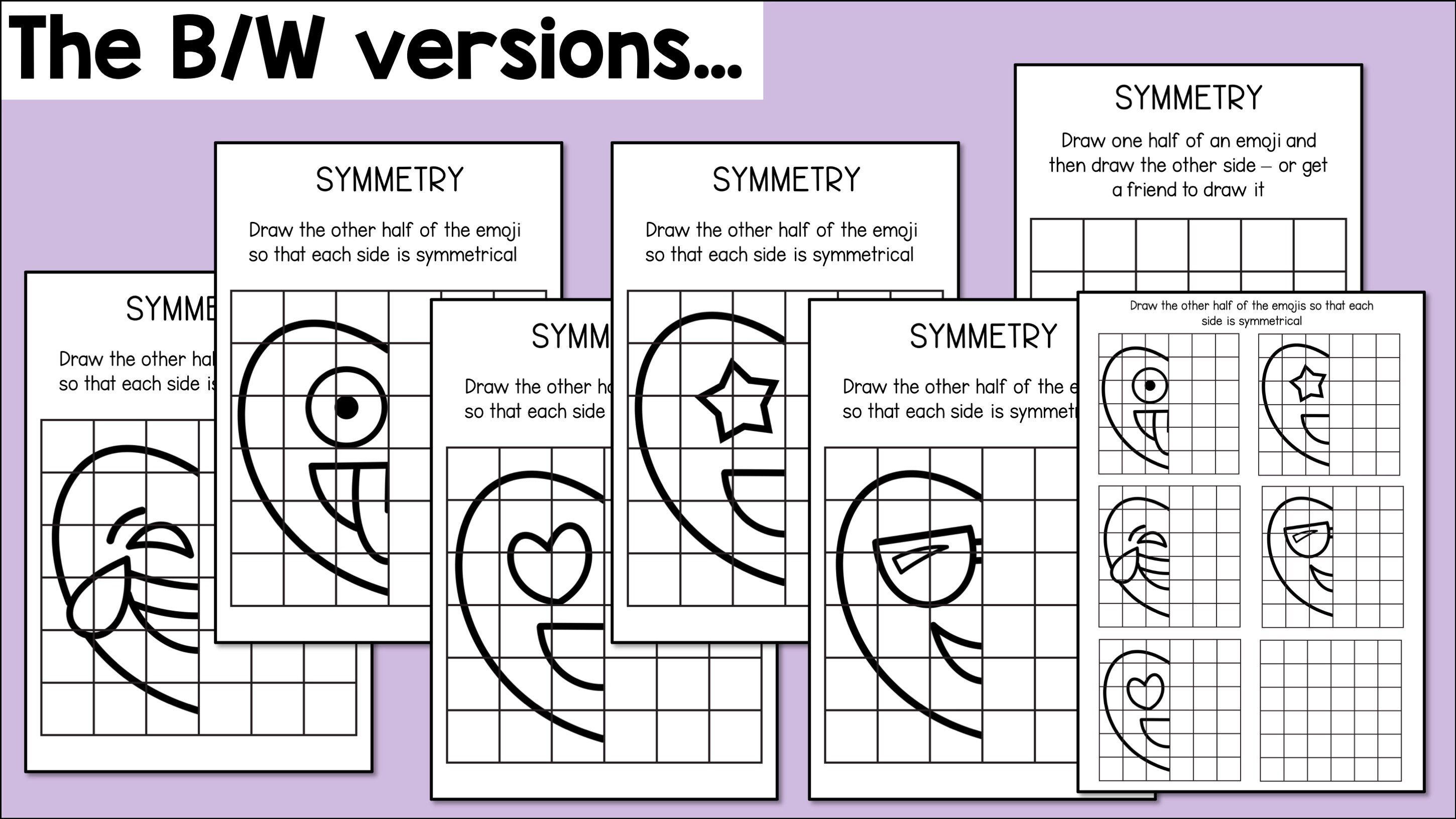 Symmetry Art and Math Worksheets, Valentine's Day Activities for ...