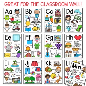 Alphabet Posters, Letters of the Alphabet Pictures, Educational Wall ...