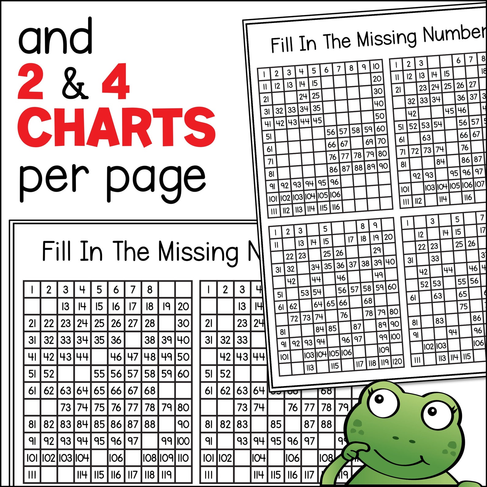 Place Value to 120 Worksheets, Educational Missing Numbers Worksheets ...