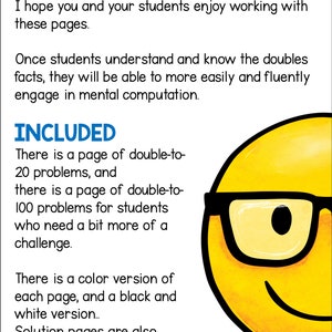 Math Doubles Facts to 20 and 100 Worksheets, Early Algebra Addition ...
