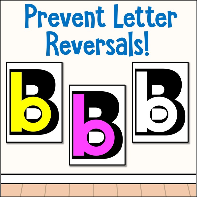B Letter Reversals Posters, Printable Handwriting Poster, B Letter ...