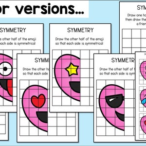 Symmetry Art and Math Worksheets, Valentine's Day Activities for ...