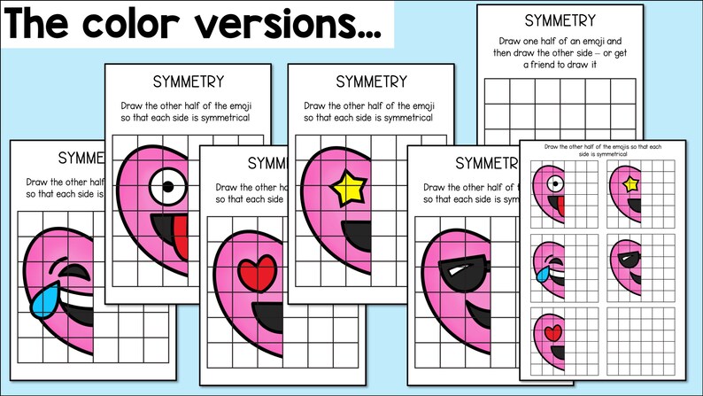 Symmetry Art and Math Worksheets, Valentine's Day Activities for ...