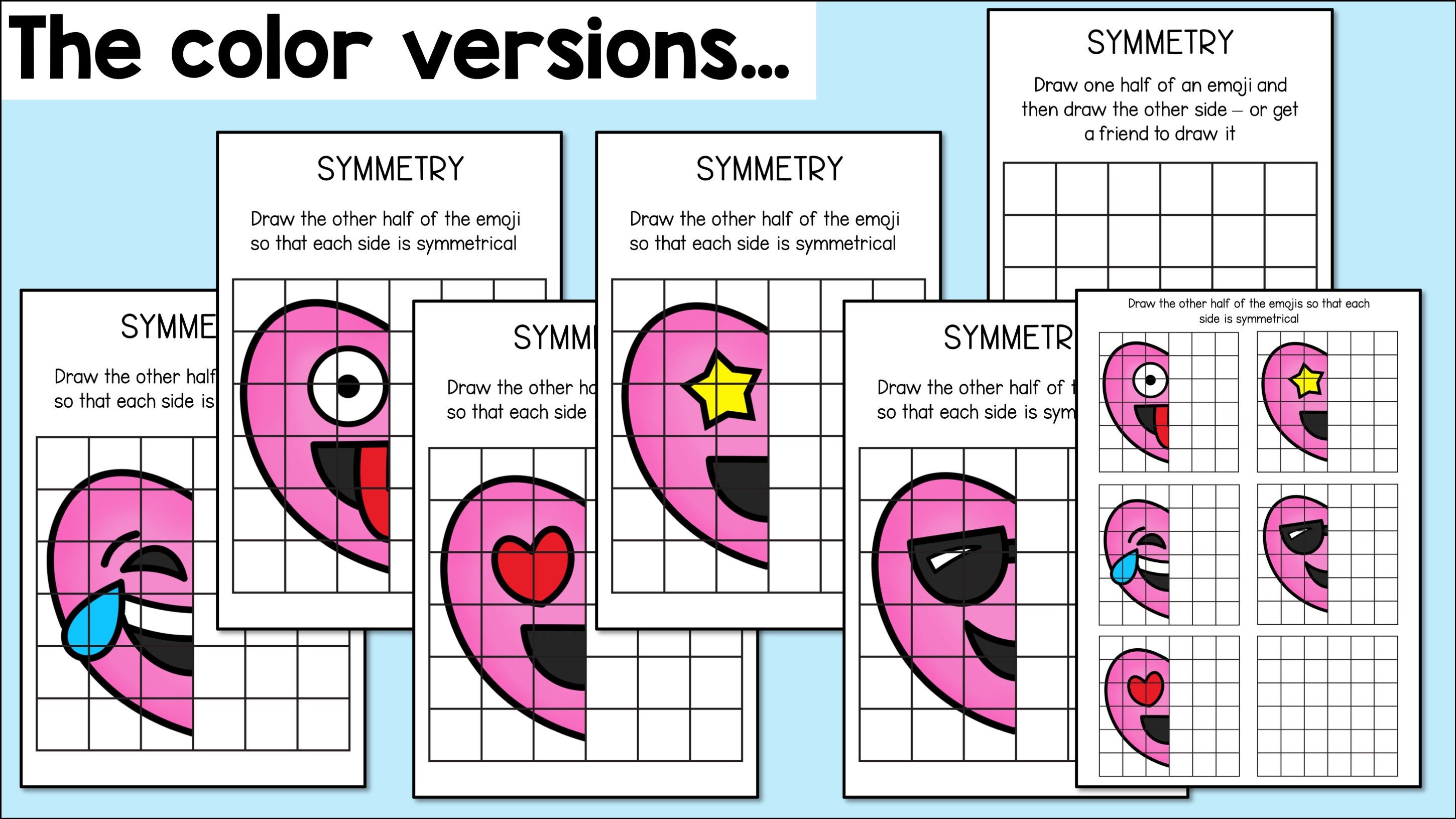 Symmetry Art and Math Worksheets, Valentine's Day Activities for ...