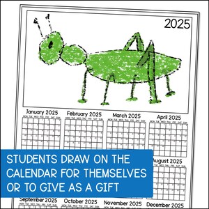 2025 Calendar for Kids, Printable Blank Monthly 2025 Calendar Gift ...