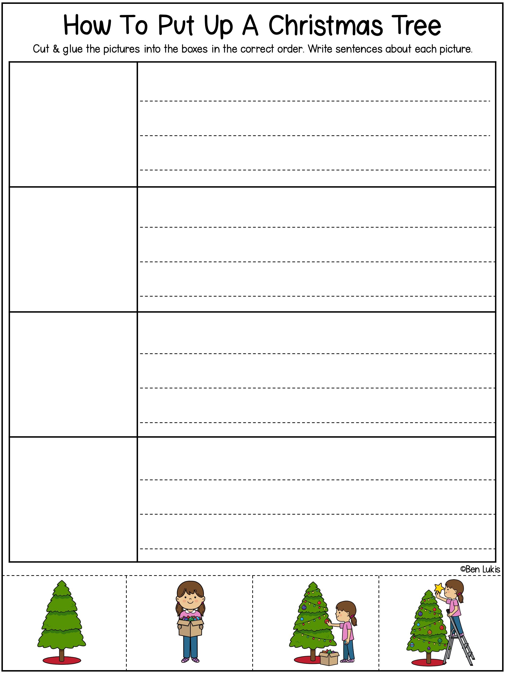 Christmas Procedural Writing, How to Put up A Christmas Tree Sequencing ...