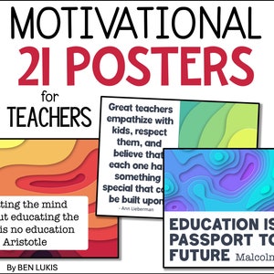 Motivational Quote Posters for Teachers, Staff Morale Boosters ...