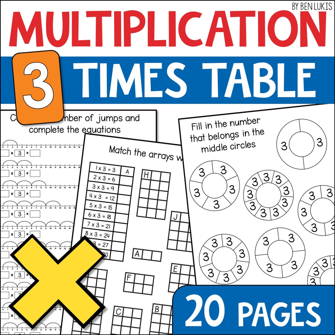 Multiplication Practice Worksheets for 3 Times Table, Printable ...