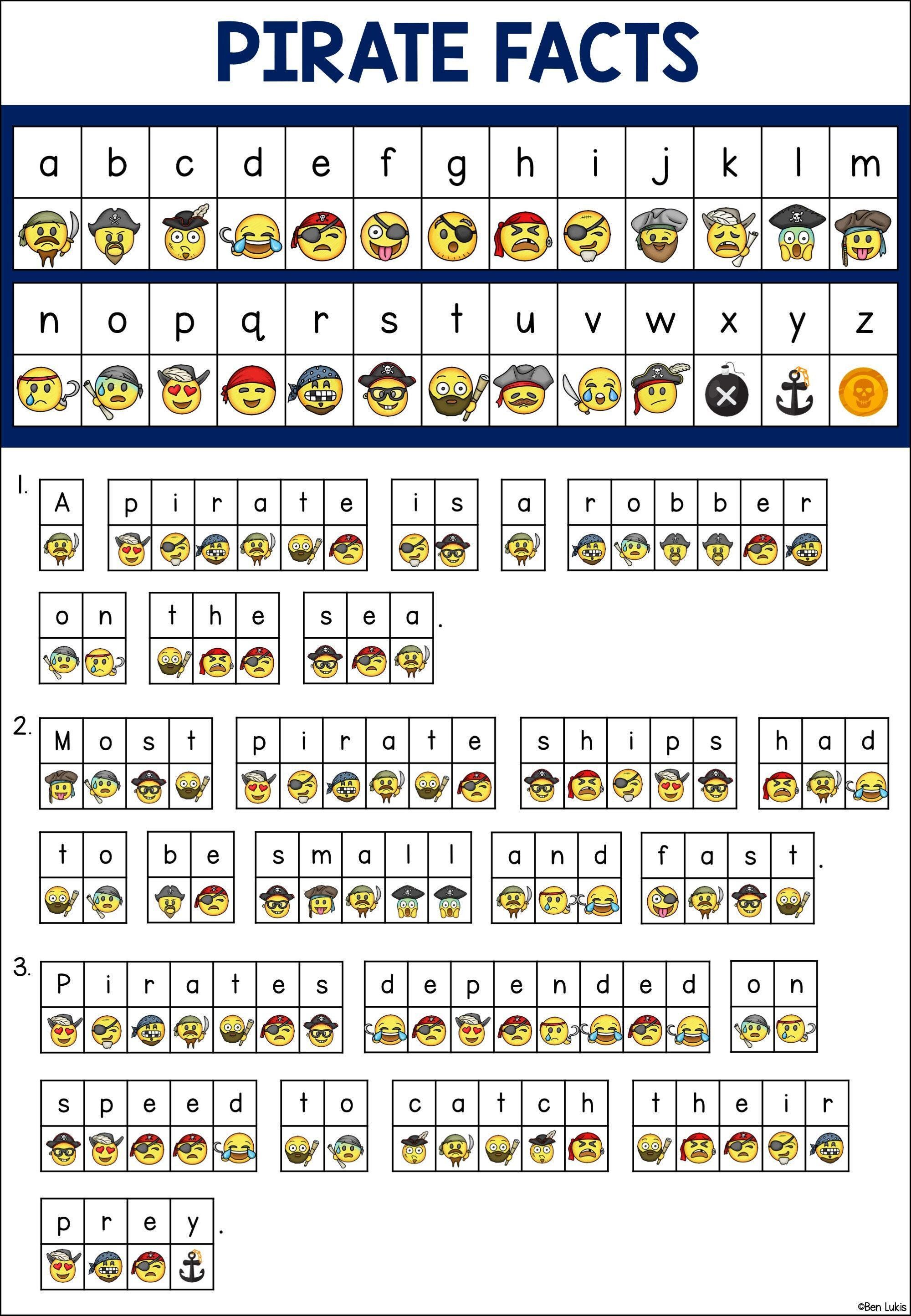 Pirate Facts Crack the Code Worksheet, Talk Like A Pirate Day Secret ...