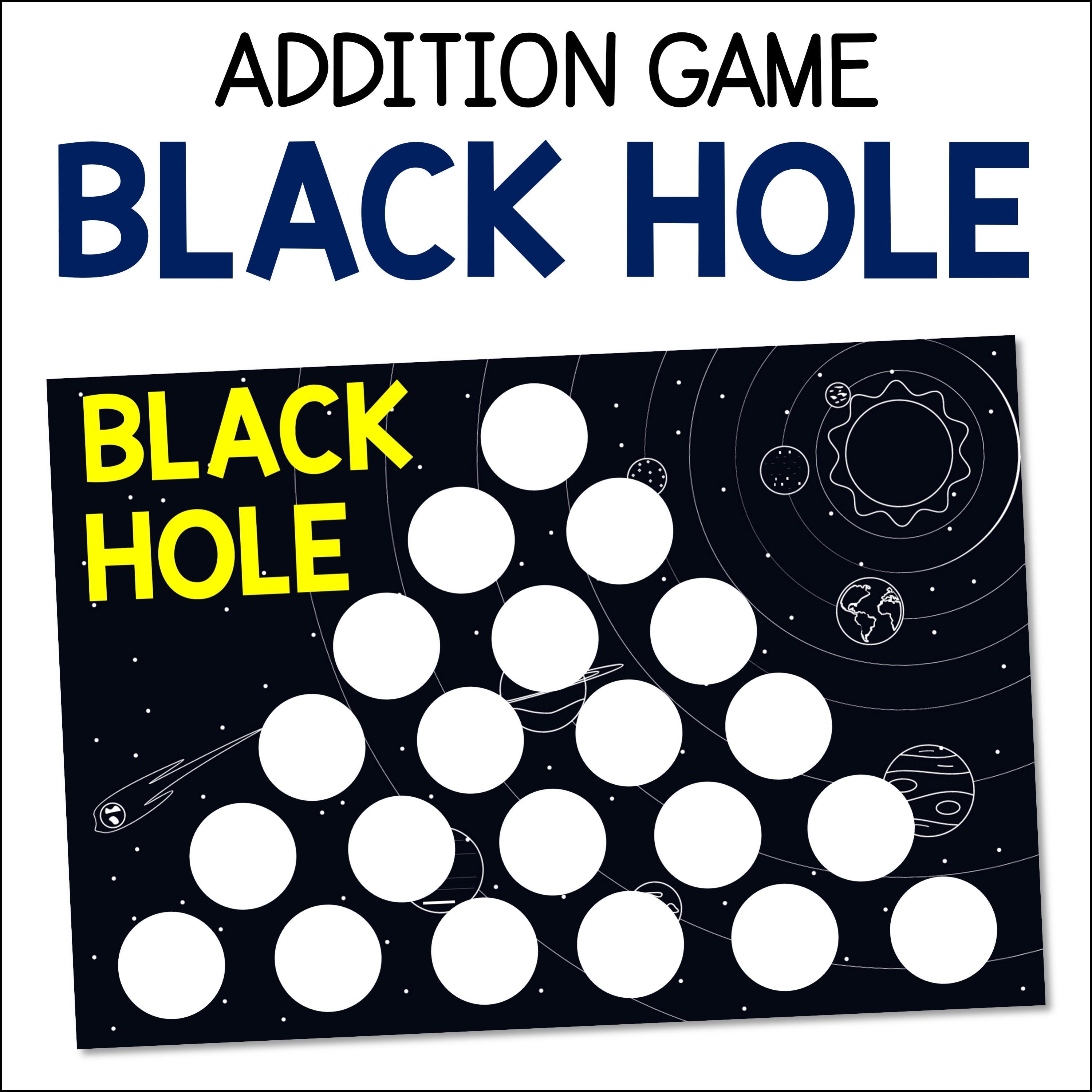 Addition Math Game, Printable PDF Math Game of Strategy and Addition ...