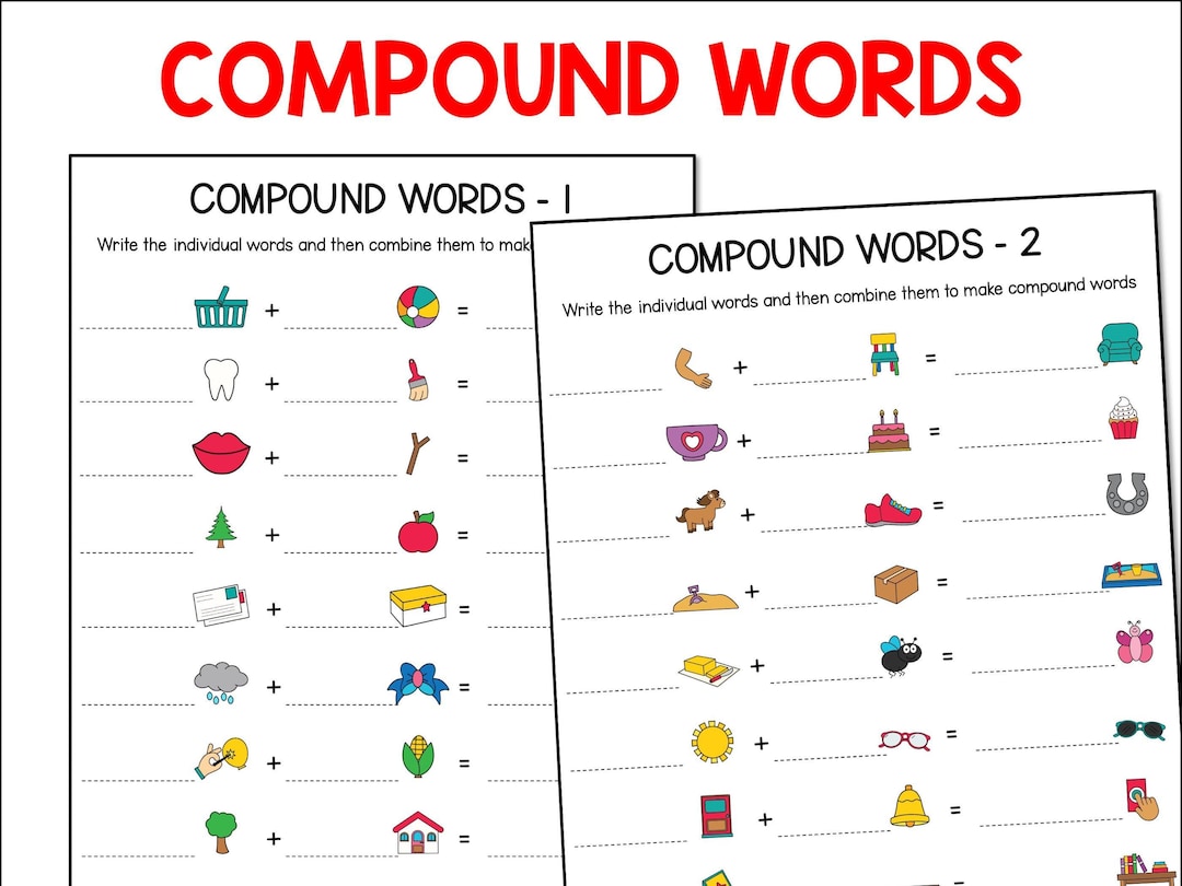 Compound Words Writing Activities and Wordsearches, Printable PDF ...