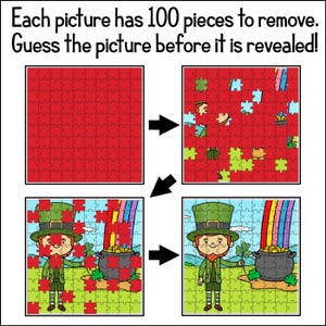 St Patricks Day Mystery Picture Reveal Puzzles for Kids, Images to ...