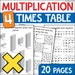 Multiplication Practice Worksheets for 4 Times Table, Printable ...