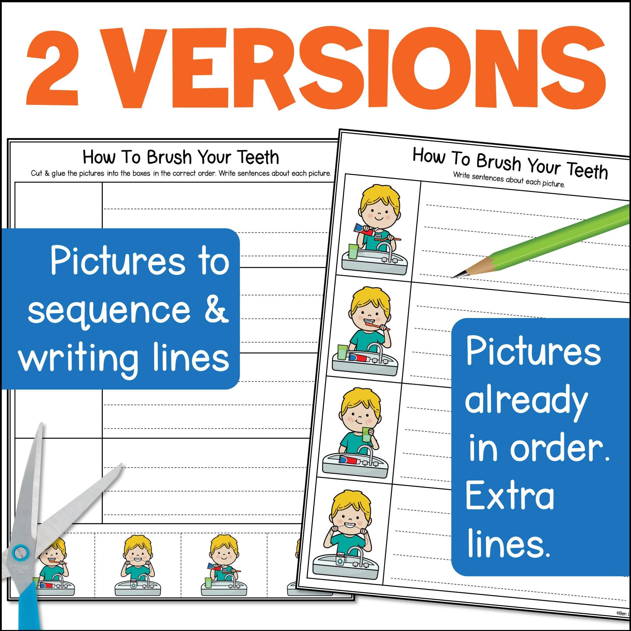 How to Brush Your Teeth Procedural Writing, Sequencing & Sentence ...