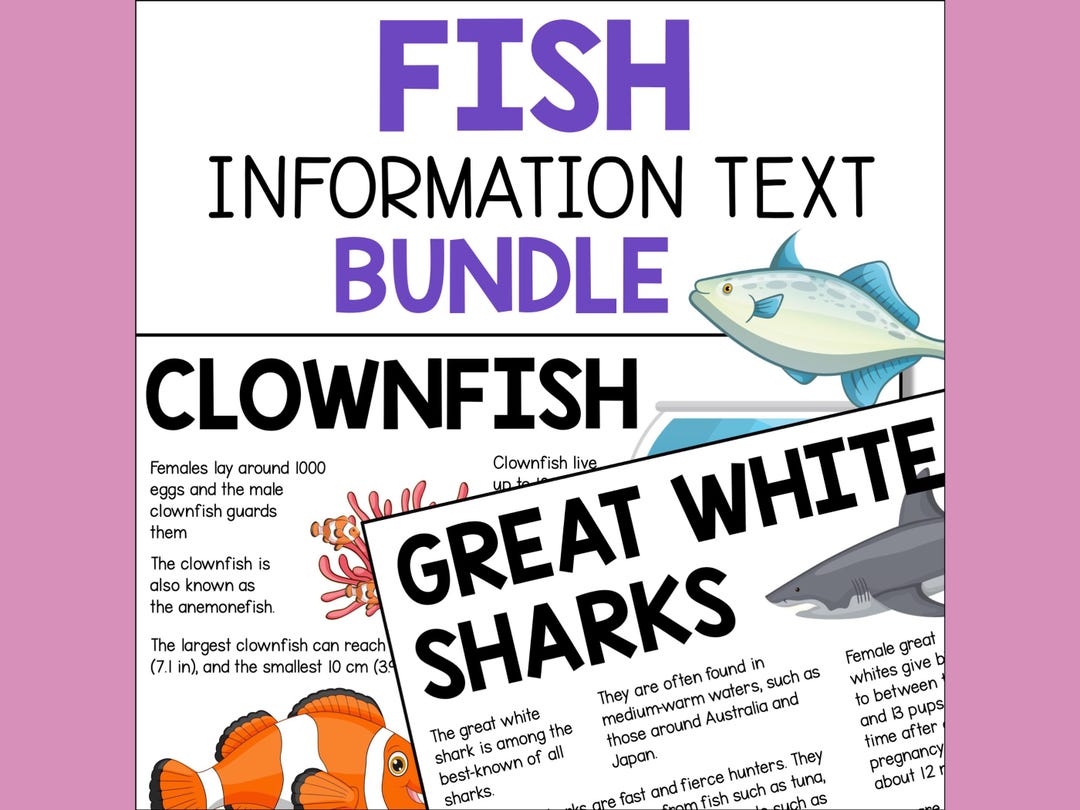 Fish Information Fact Sheets for Kids, Reading Passages About Fish ...