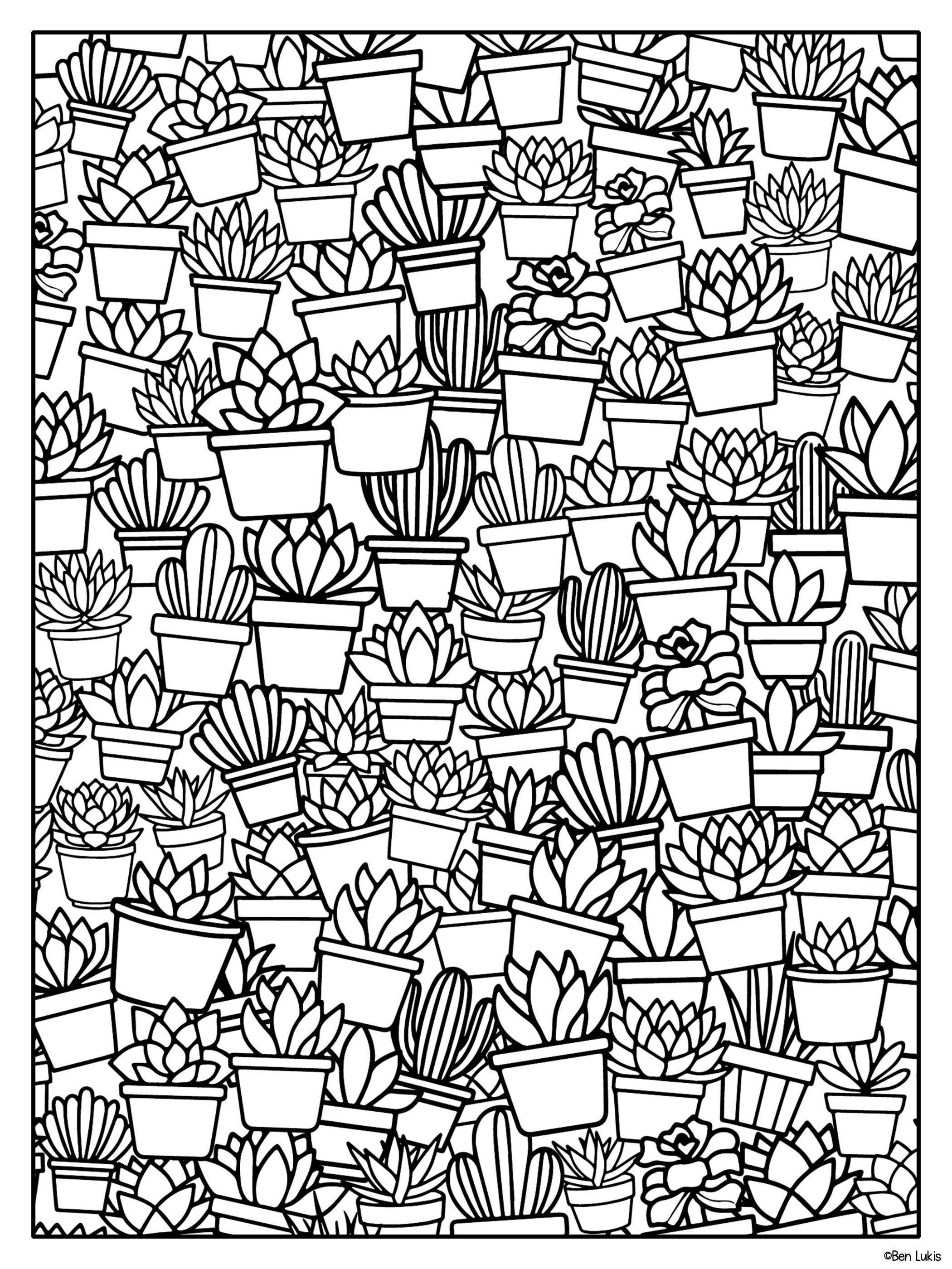 Cactus Coloring Pages, 12 Printable Designs (digital Download) - Etsy