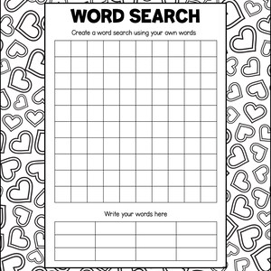 Blank Word Search Templates for Kids, Printable PDF Blank Puzzle Pages ...