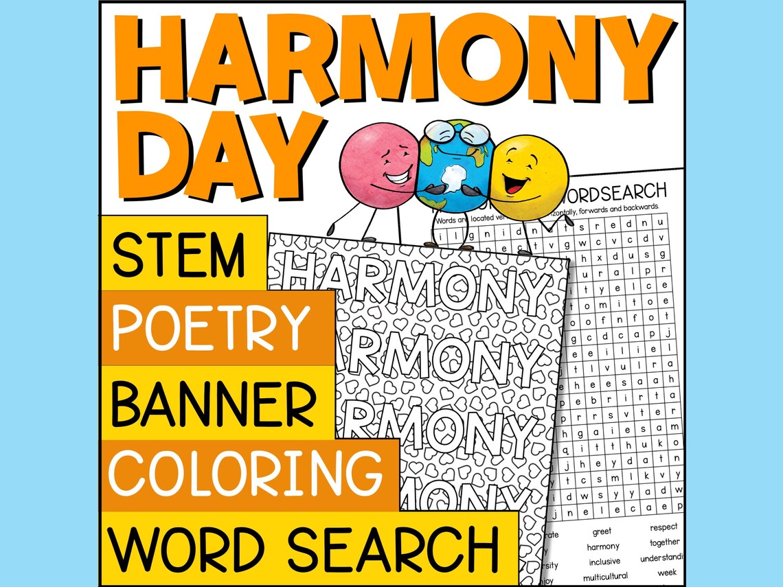 Harmony Day & Harmony Week Activity Sheets, Printable PDF Coloring ...