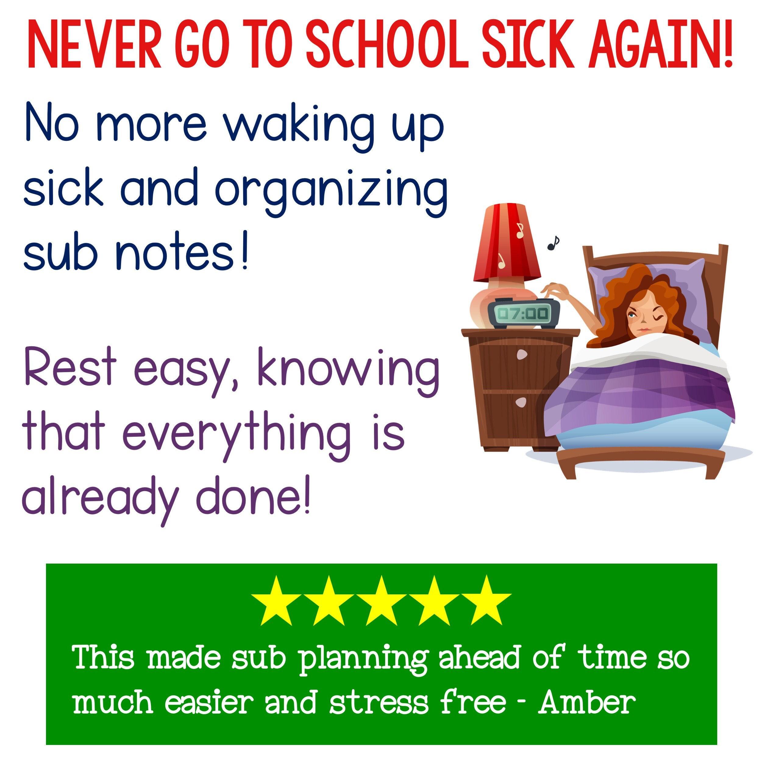 Substitute Teacher Lesson Plans, Emergency Sub Plans, Printable Notes ...
