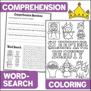 Sleeping Beauty Comprehension Worksheets, Reading Activities, Word ...