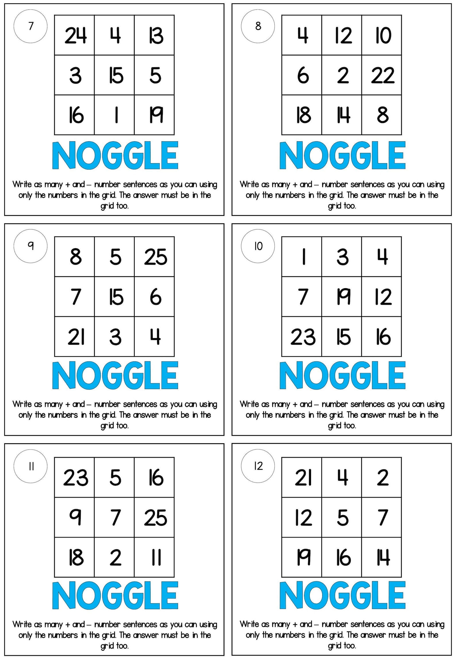 Number Puzzle Task Cards, Addition and Subtraction Brain Teasers, Fun ...