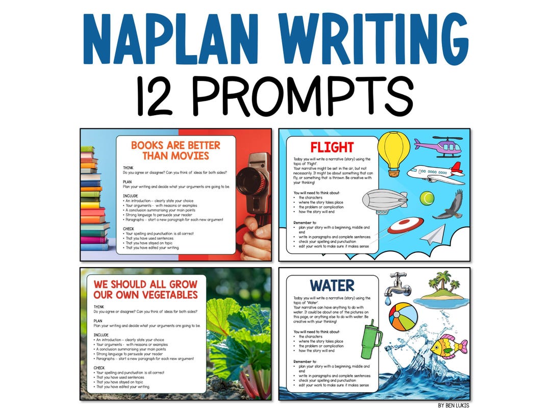 NAPLAN Writing Prompts Persuasive & Narrative Writing, NAPLAN Writing ...