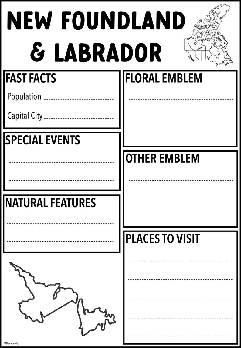 Canadian Provinces and Territories Research Report Templates for Kids ...