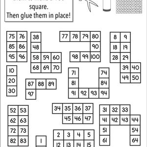 Place Value to 100 Jigsaws, 100 Chart Jigsaw Activity, Printable PDF ...