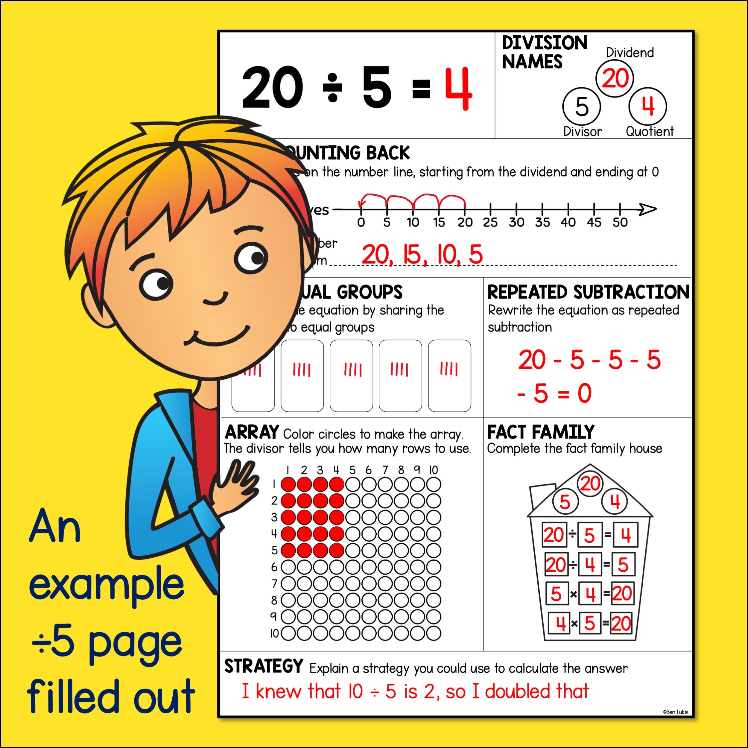 Divide by 3 Practice Math Worksheets, Division Equation of the Day ...