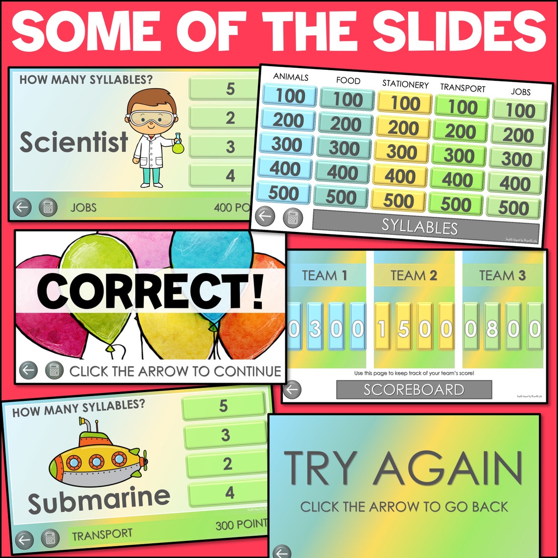 Counting Syllables Powerpoint Game for Phonological Awareness Practice ...