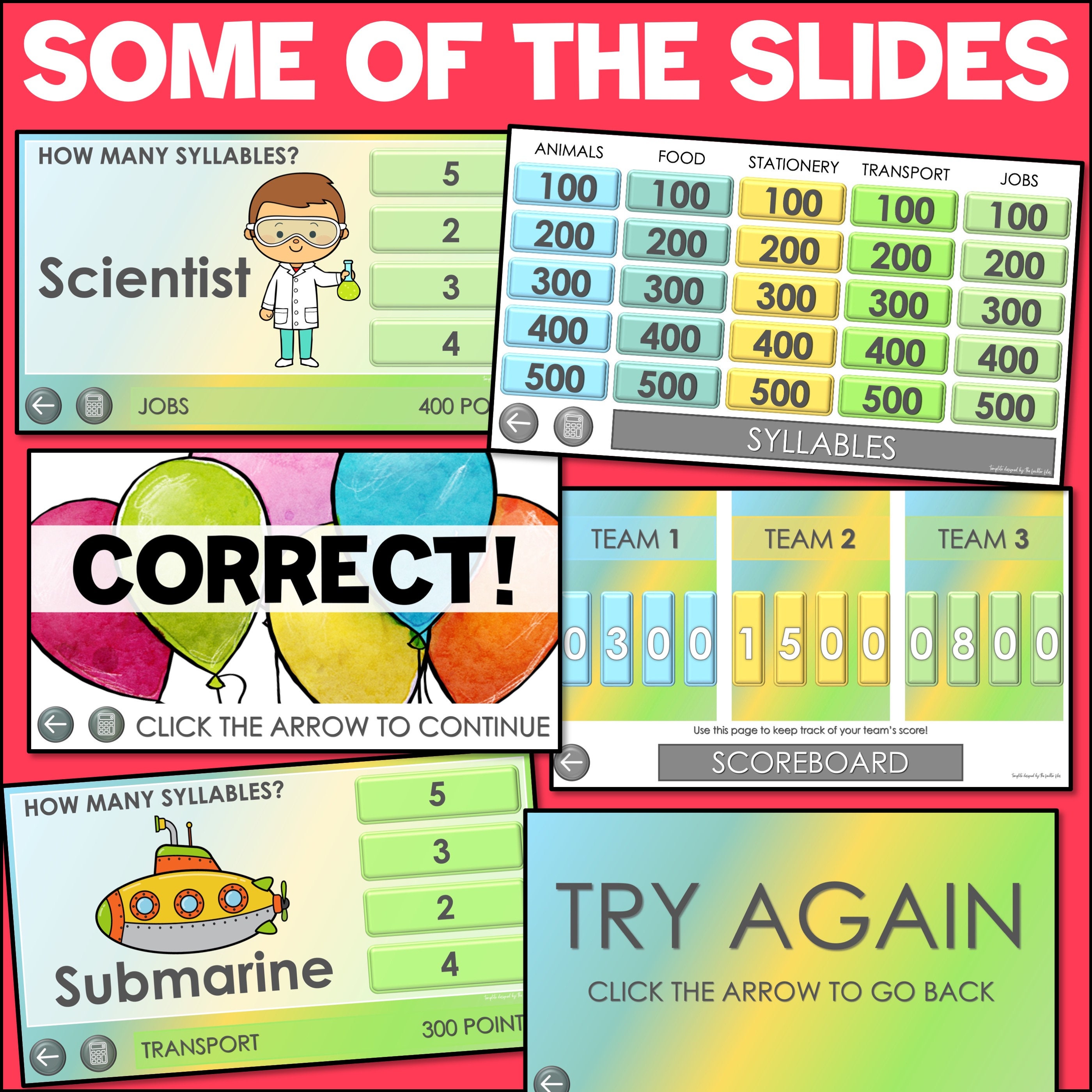 Counting Syllables Powerpoint Game for Phonological Awareness Practice ...